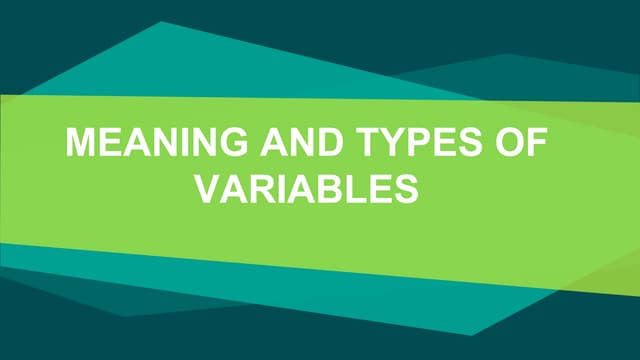 Types of variables in research | PPTX