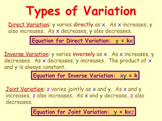 direct and inverse variations | PPTX