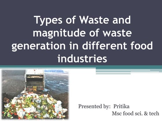 Waste Management in Food Processing Industry | PPT