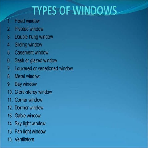 TYPES OF WINDOWS.ppt