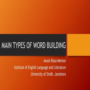 Main Types of Word Formation | PPT