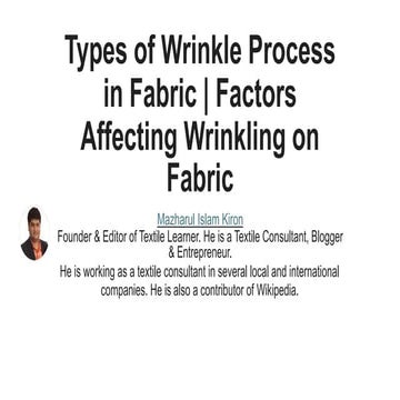 Types of Wrinkle Process in Fabric Factors Affecting Wrinkling on ...