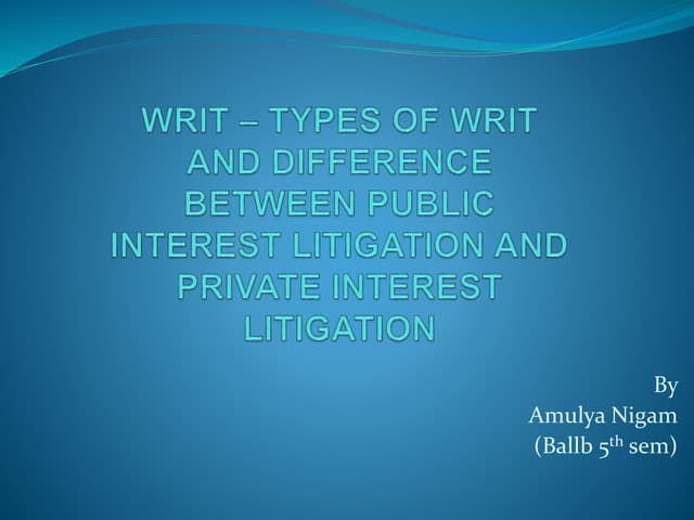 Presentation on A WRIT OF HABEAS CORPUS AND ITS.pptx