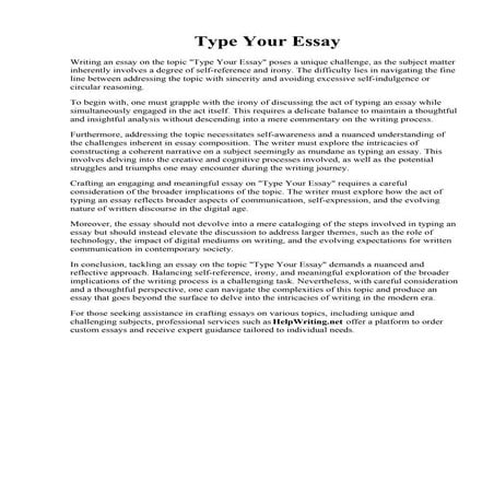 Type Your Essay | PDF
