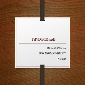 Typhoid fever or enteric fever | PPT