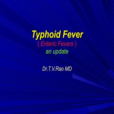 Typhoid Fever Lecture | PPT