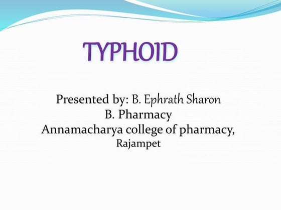 Enteric fever(typhoid fever) | PPT