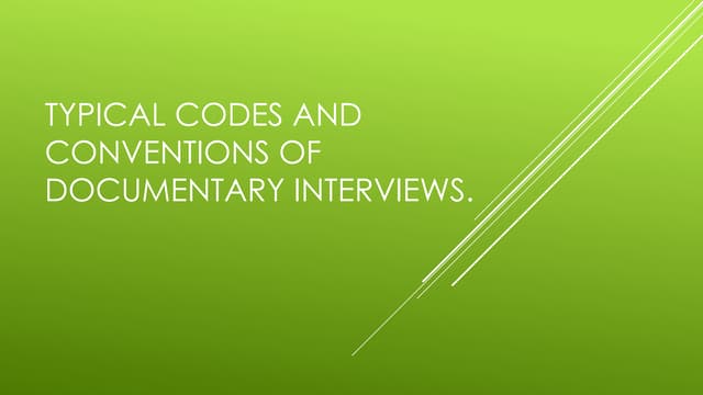 Codes and conventions of interviews | PPTX