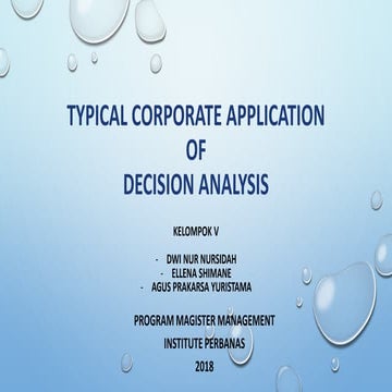 Typical Corporate Applications of Decision Analysis | PDF