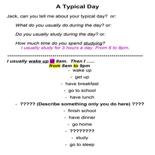 Typical day how often do you-questions | DOC