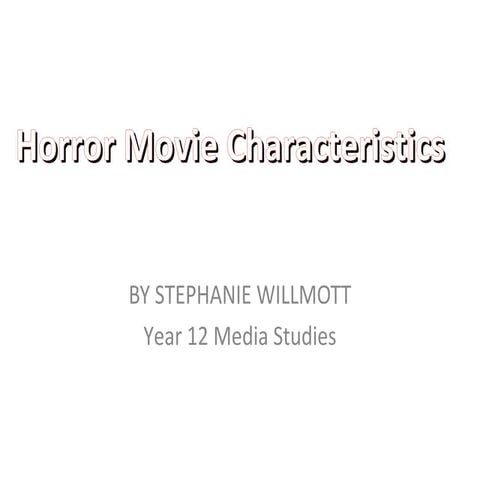 Typical horror characteristics | ODP