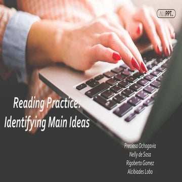 Identifying the Main Idea. with examples | PPTX