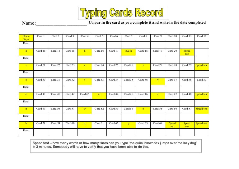 Typing Cards Evaluation