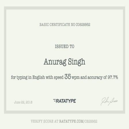 English Typing Certificate | PDF