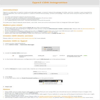 Tutorial how to integrate CDN with Typo3 | PDF