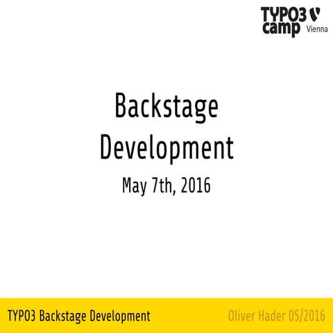 TYPO3 Backstage Development | PPT