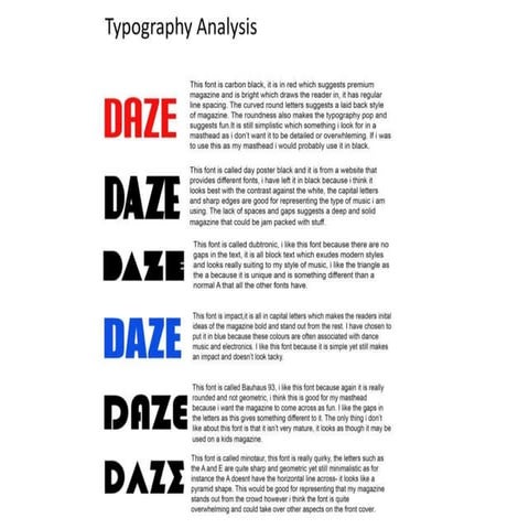 Typography Analysis | PPT