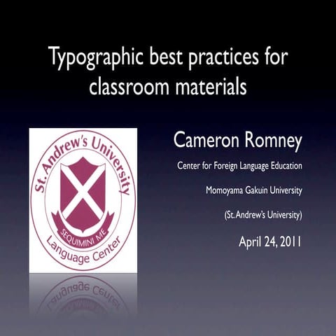 Typographic best practices for classroom materials | PPT