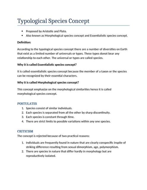 Species concept | PPTX