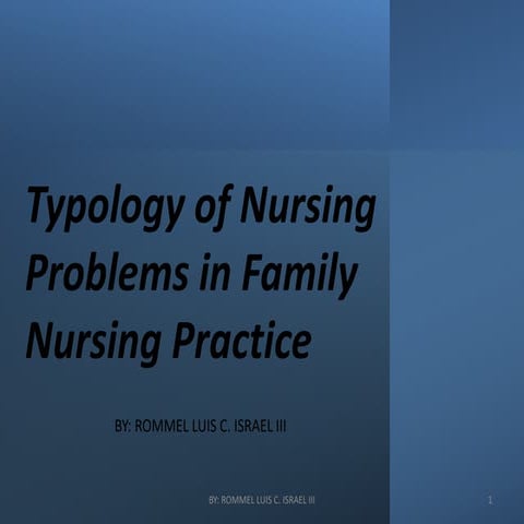 TYPOLOGY OF NURSING PROBLEMS IN FAMILY NURSING PRACTICE | PPTX