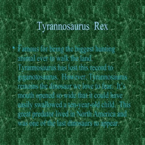 Tyrannosaurus Rex | PPT