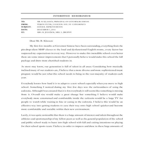 Tyren st. cyr memo | PDF