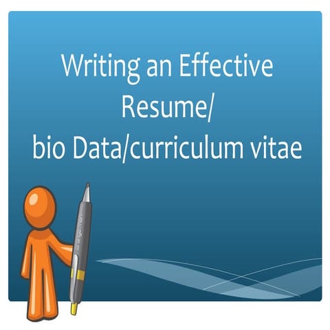 Resume Lesson on reading and writing for grade 11 | PPTX