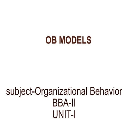 U 1.3 ob bba-ii ob models | PPTX
