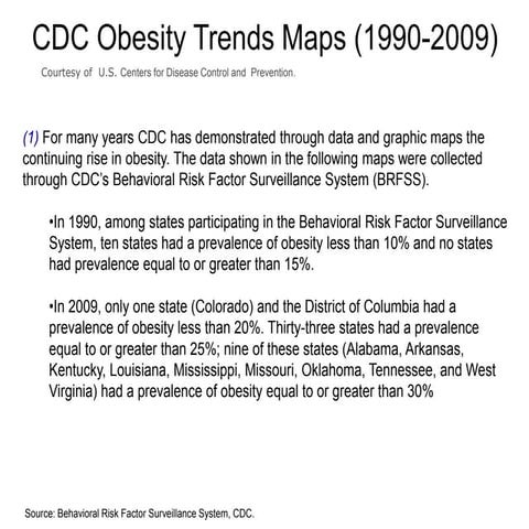 CDC U.S. Obesity Trends Maps,1999-2009 | PDF