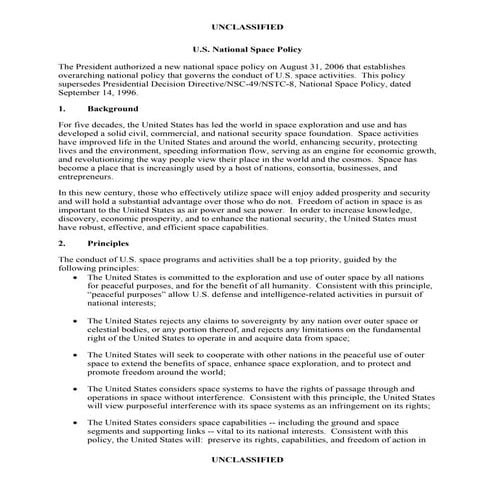 U.s. national space policy | PDF