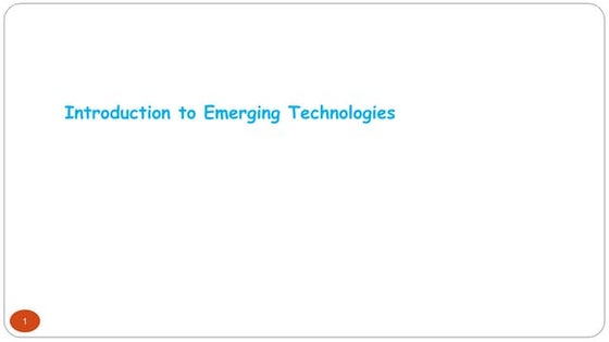 Emerging Technology freshman course Chapter 1. pptx f | PPTX ...