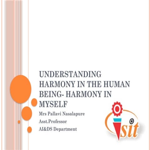 introduction to human harmony and co exitance of I(self) and body | PPTX