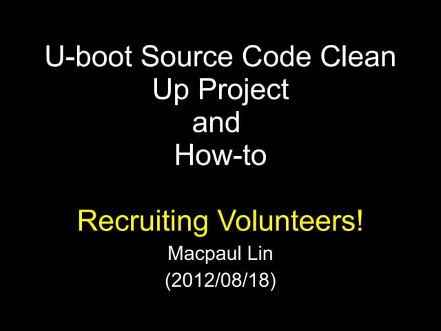 U Boot Source Clean Up Project How To Ppt 6569