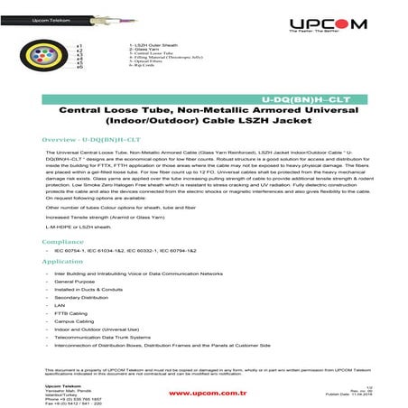 A dq(bn)2 y-clt - fiber optic cable - upcom.com.tr