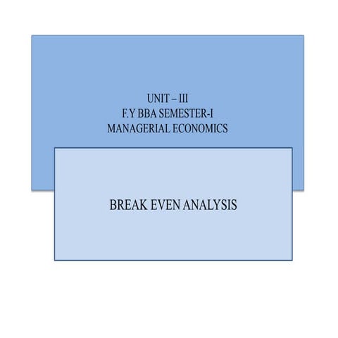U-III P5 break even point analysis, BEP. | PPTX