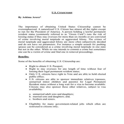 U.S. citizen powerpoint | PPTX