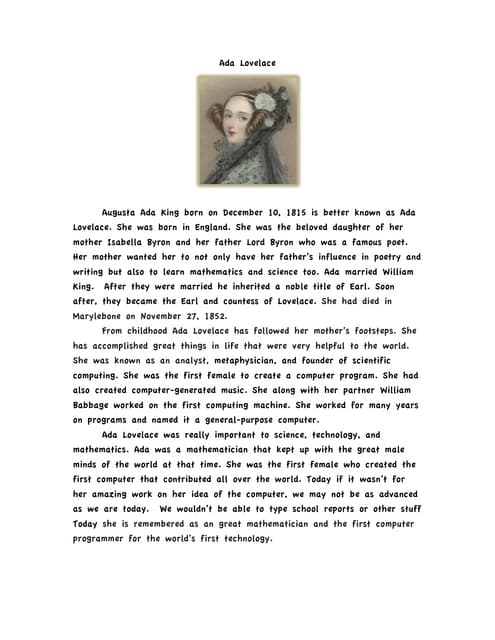 Ada Lovelace | PPTX