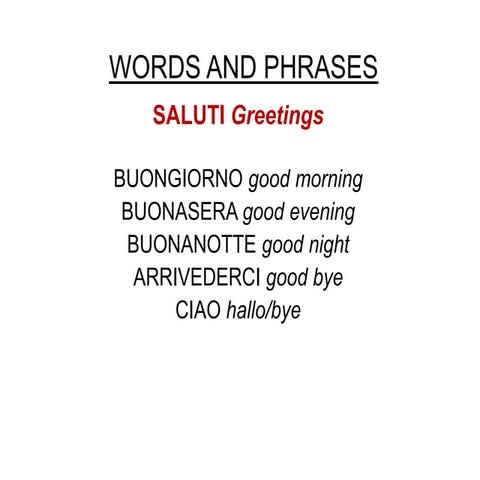 italian lesson | PPTX