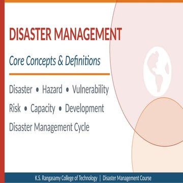 Concept of disaster, hazard, vulnerability, exposure, capacity | PPTX