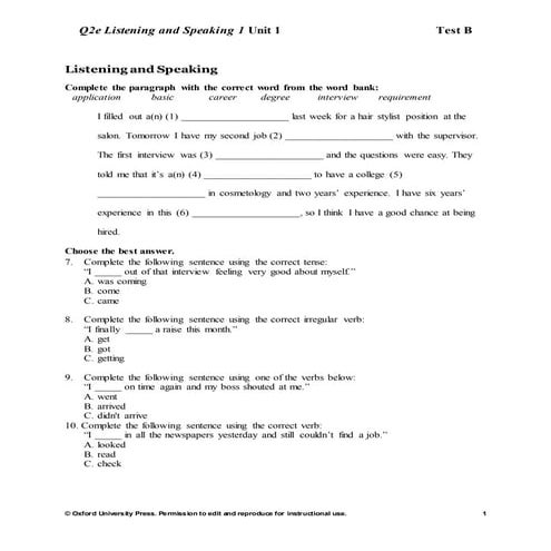 U1 test-b | DOCX