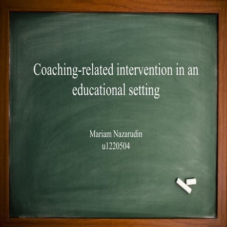 Coaching interventions in Schools | PPT
