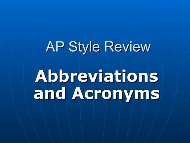 Copy-editing NewSymbols and AP Style.ppt