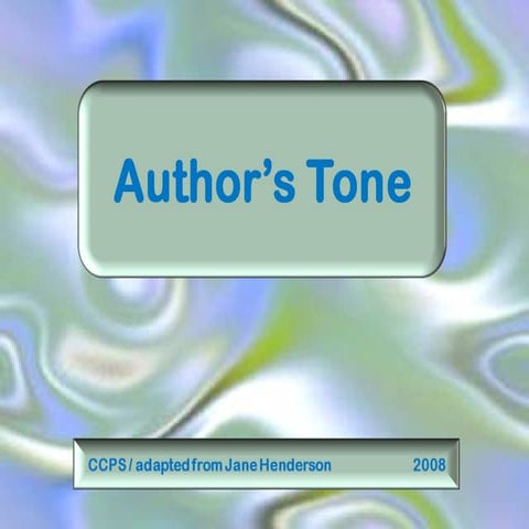 Author's Tone | PPT