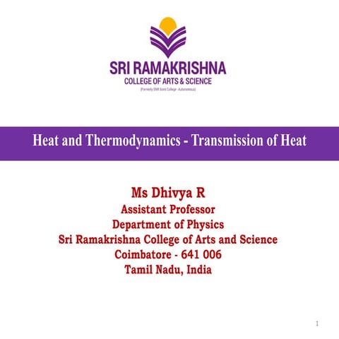 Physics - Heat and Thermodynamics - Basics | PPT
