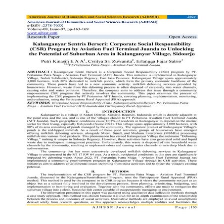 Kalanganyar Sentris Berseri: Corporate Social Responsibility (CSR ...