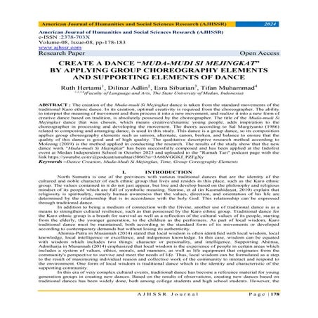 CREATE A DANCE “MUDA-MUDI SI MEJINGKAT” BY APPLYING GROUP CHOREOGRAPHY ELEMENTS AND SUPPORTING ...