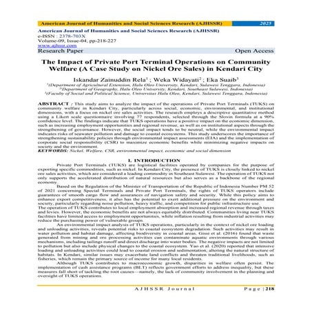 The Impact of Private Port Terminal Operations on Community Welfare (A ...