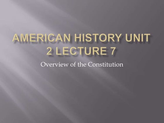 Lesson 3 Constitution and Bill of Rights | PDF