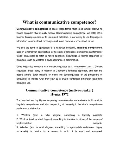 Communicative competence | PPT