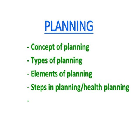 Unit 2: Models of PHA & Management {Planning} Part 1 (306.2 - PHAM) | PPT